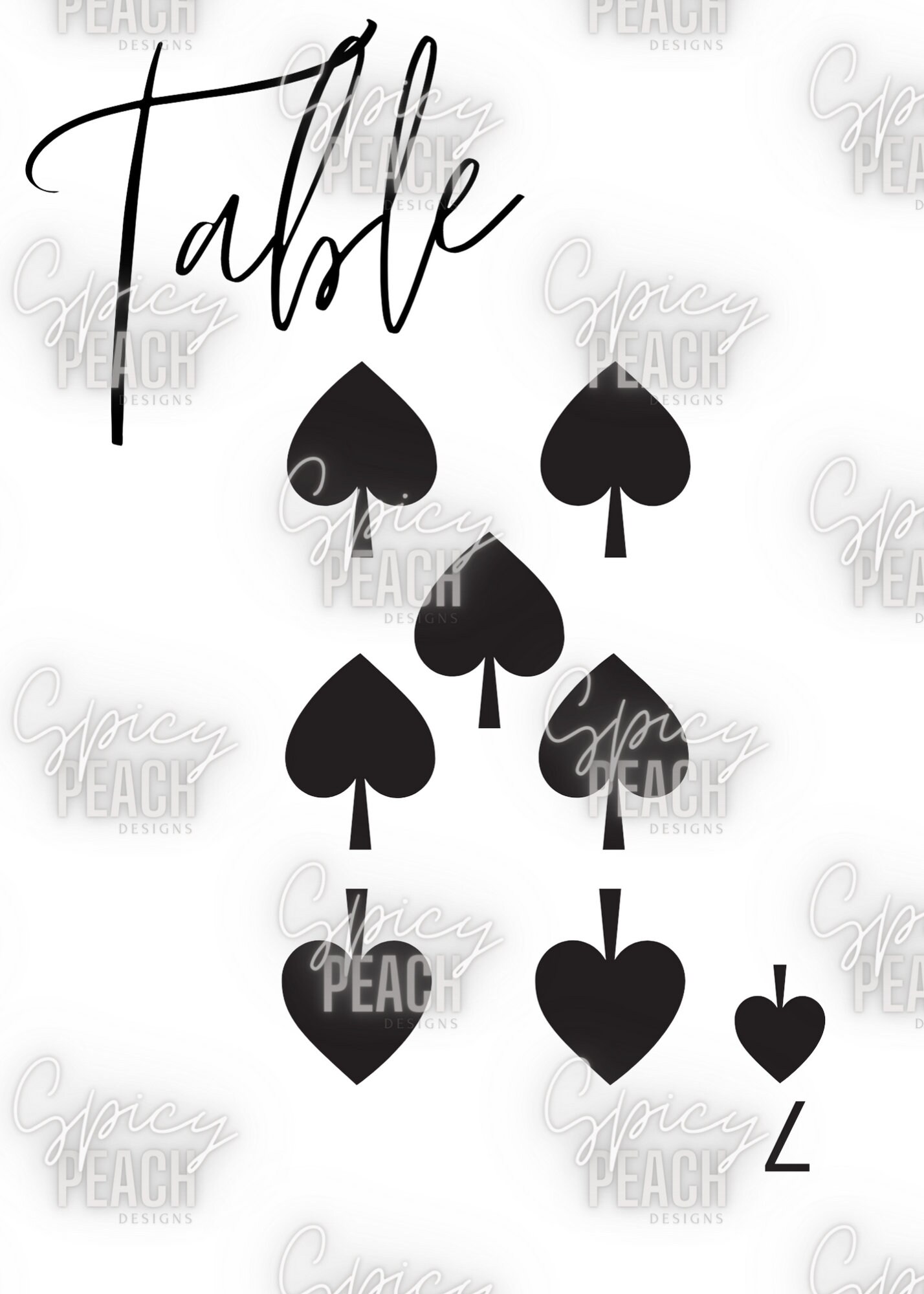 Spades Table Numbers, Casino Table Numbers, Playing Cards Table Numbers ...