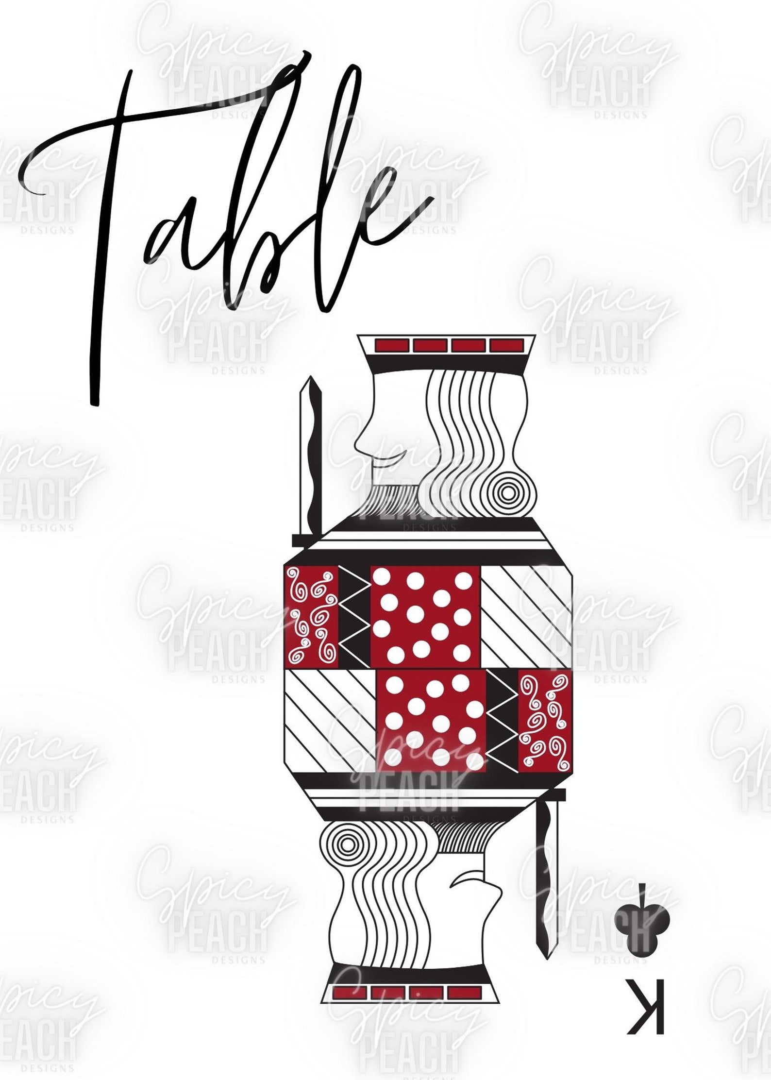 Clubs Table Numbers, Casino Table Numbers, Playing Cards Table Numbers ...