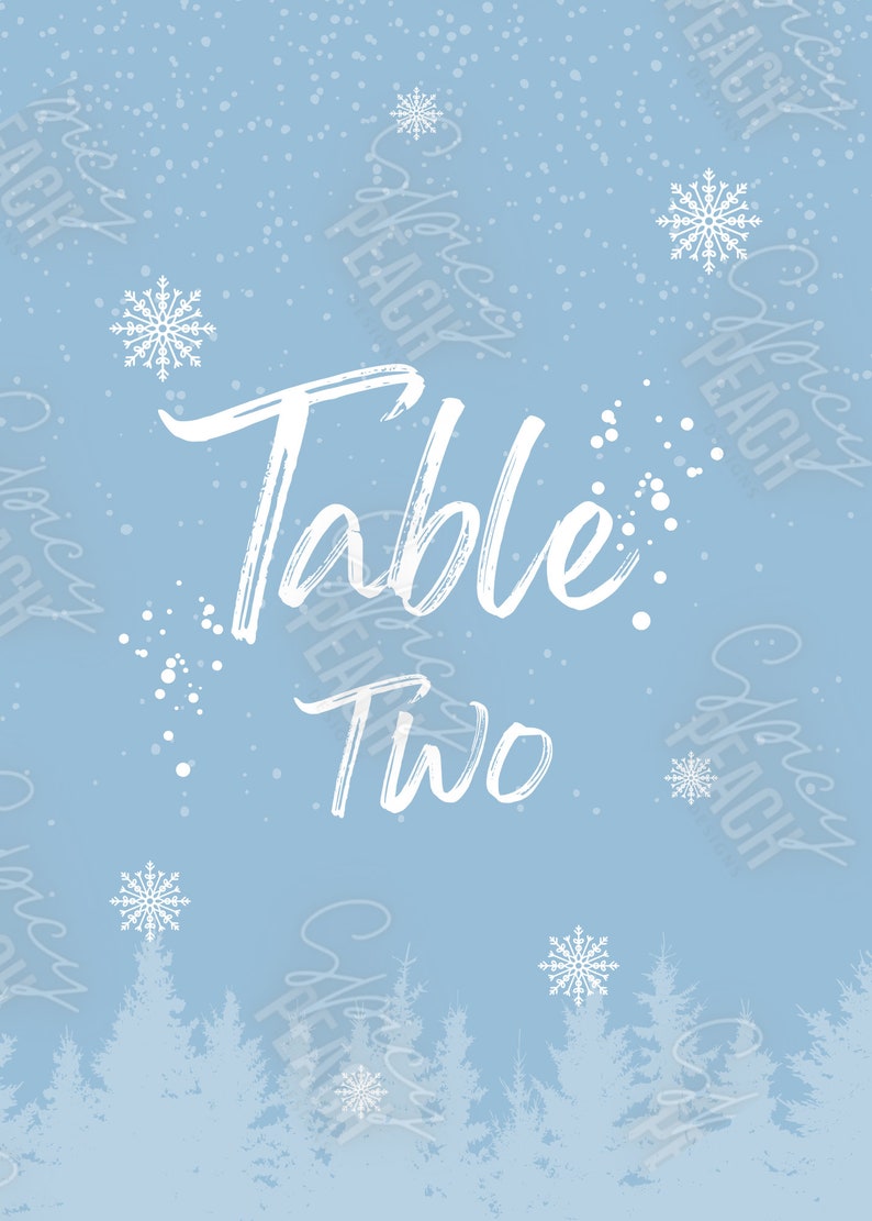 Snowflake Wedding Table Numbers, Party Table Numbers, Holiday Table ...