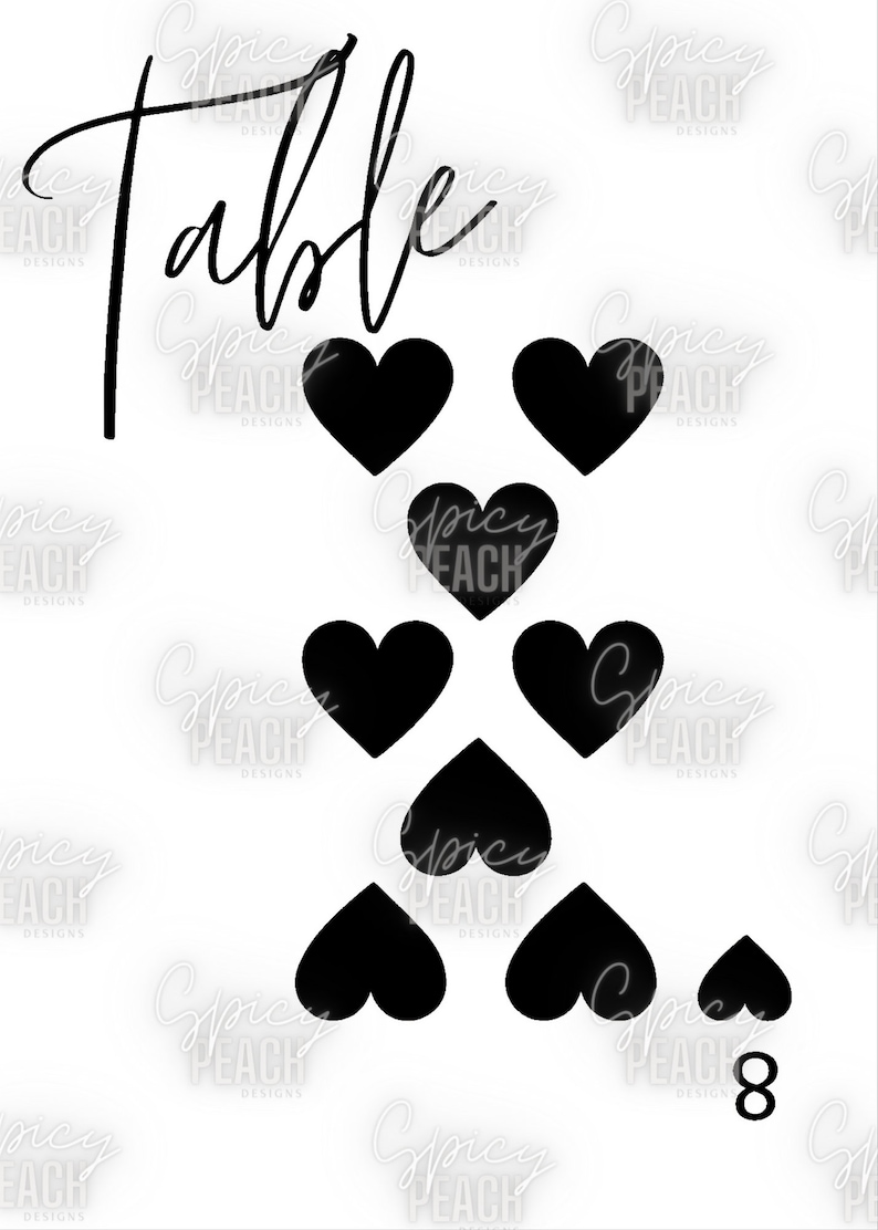 Spades Table Numbers Casino Table Numbers Playing Cards - Etsy