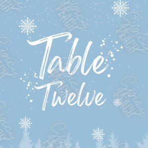Snowflake Wedding Table Numbers, Party Table Numbers, Holiday Table ...