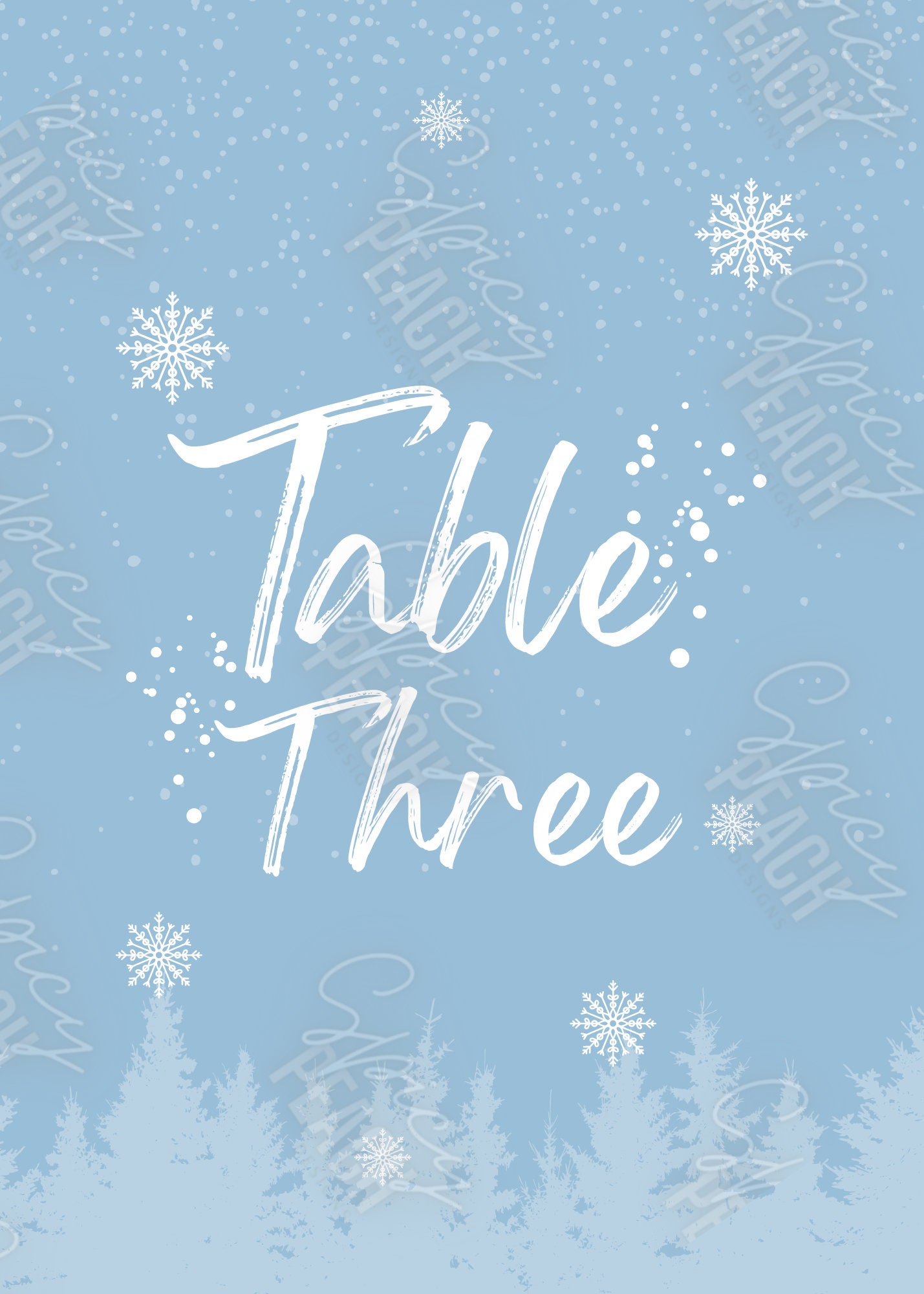 Snowflake Wedding Table Numbers, Party Table Numbers, Holiday Table ...