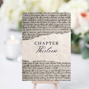 Book Themed Table Numbers 13 20, Literary Wedding, Literature Inspired ...
