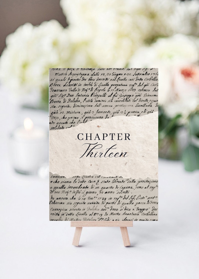 Book Themed Table Numbers 13 20, Literary Wedding, Literature Inspired ...
