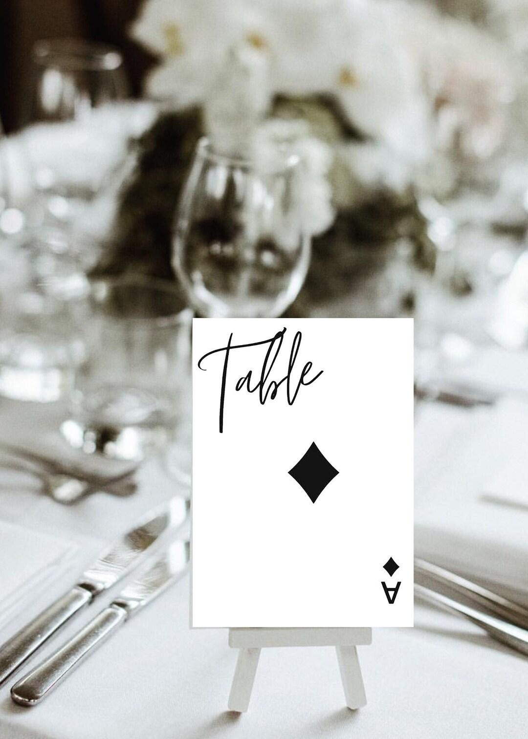 Diamond Playing Card Table Numbers: Wedding Party, Game Themed Wedding ...