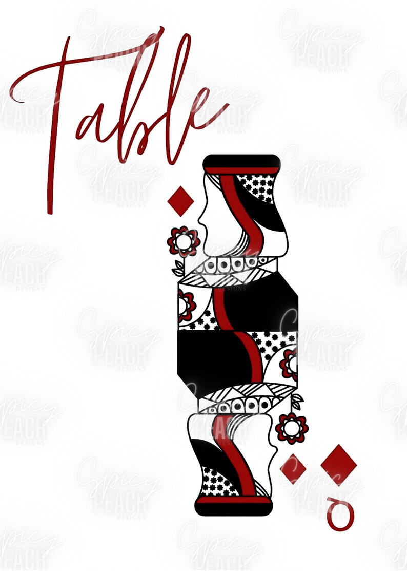 Diamonds Table Numbers, Casino Table Numbers, Playing Cards Table ...