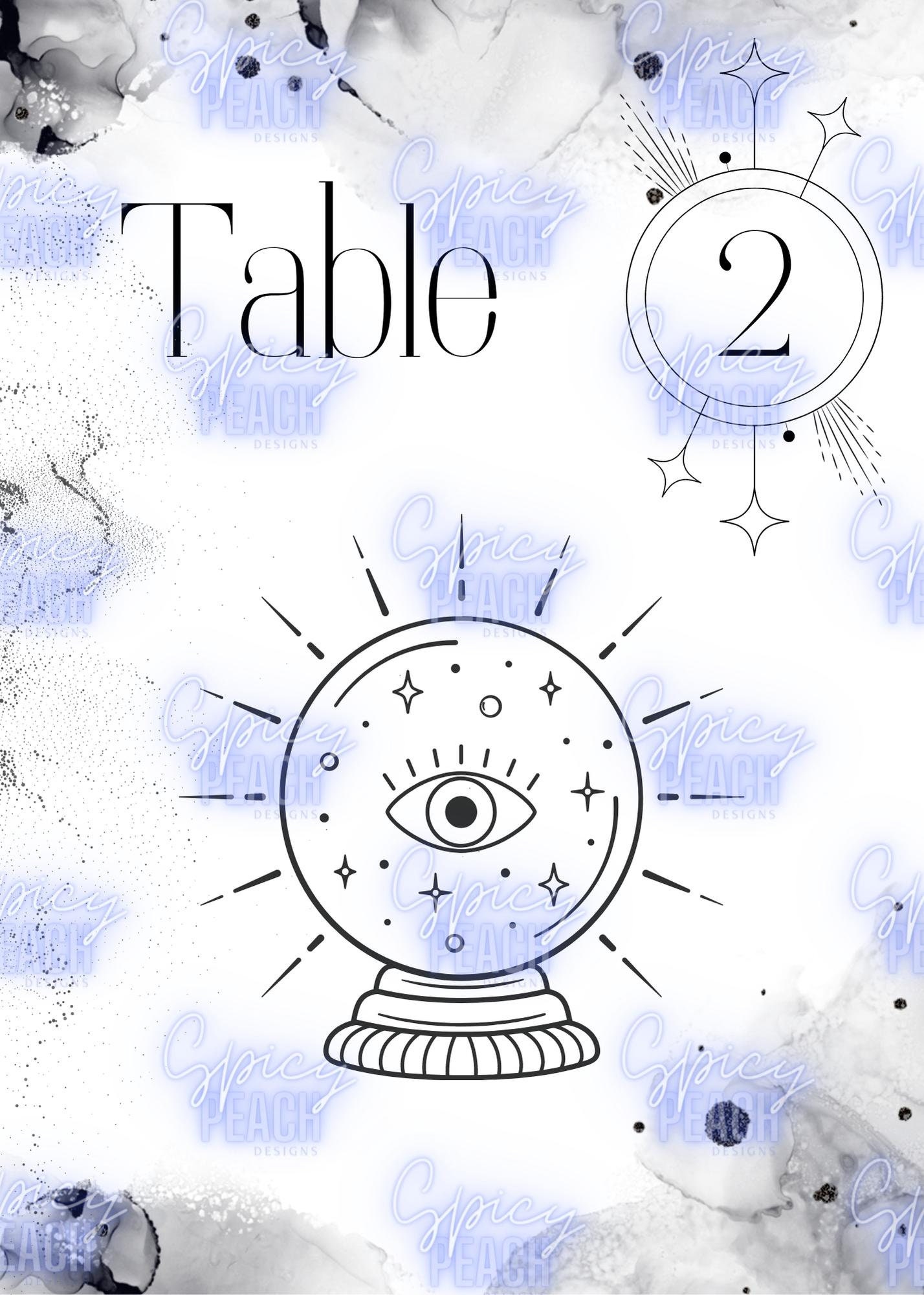 Magic Crystal Table Numbers 1-10: Halloween Wedding, Gothic Wedding ...