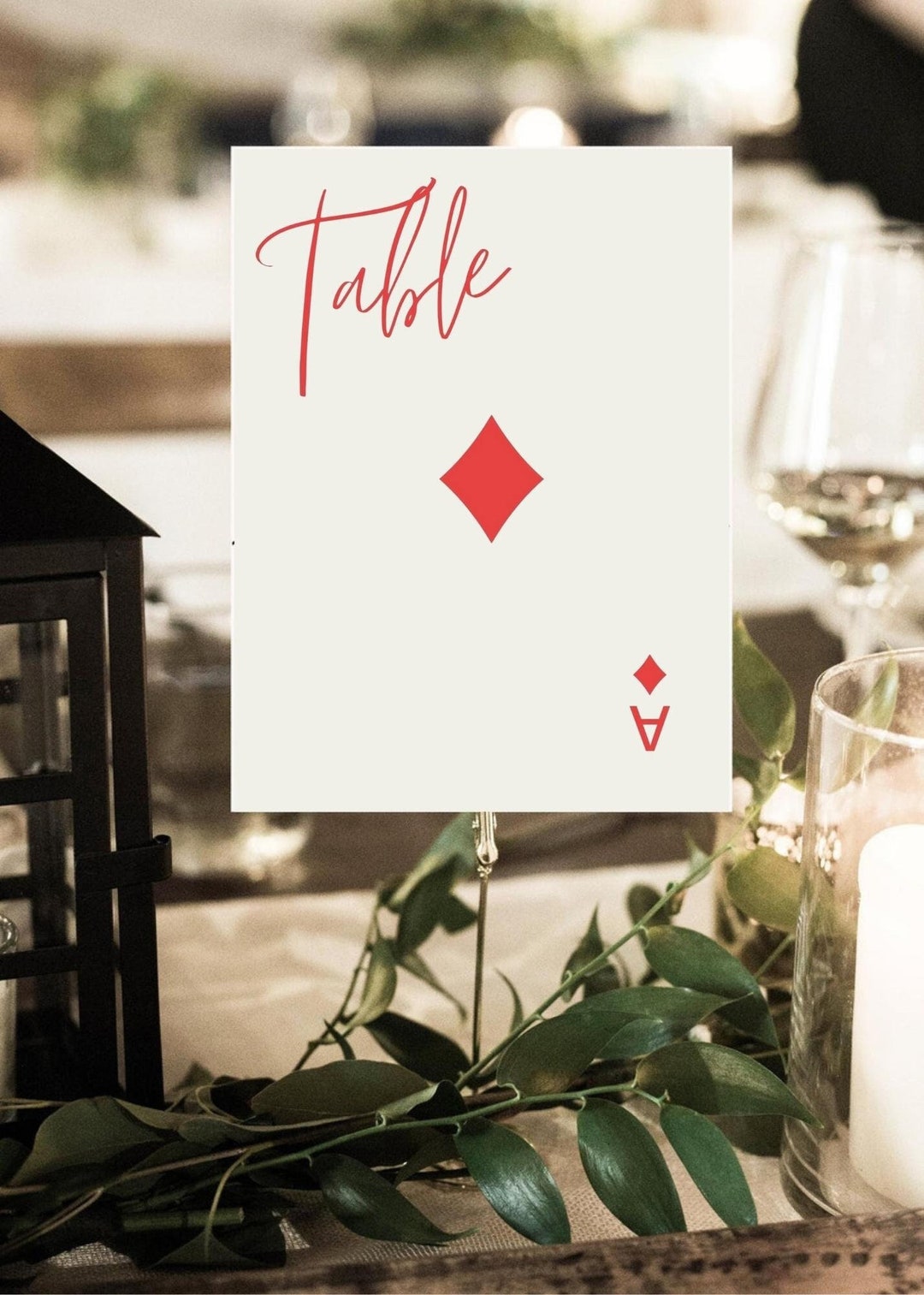 Diamond Playing Card Table Numbers: Casino Wedding, Literature-inspired ...