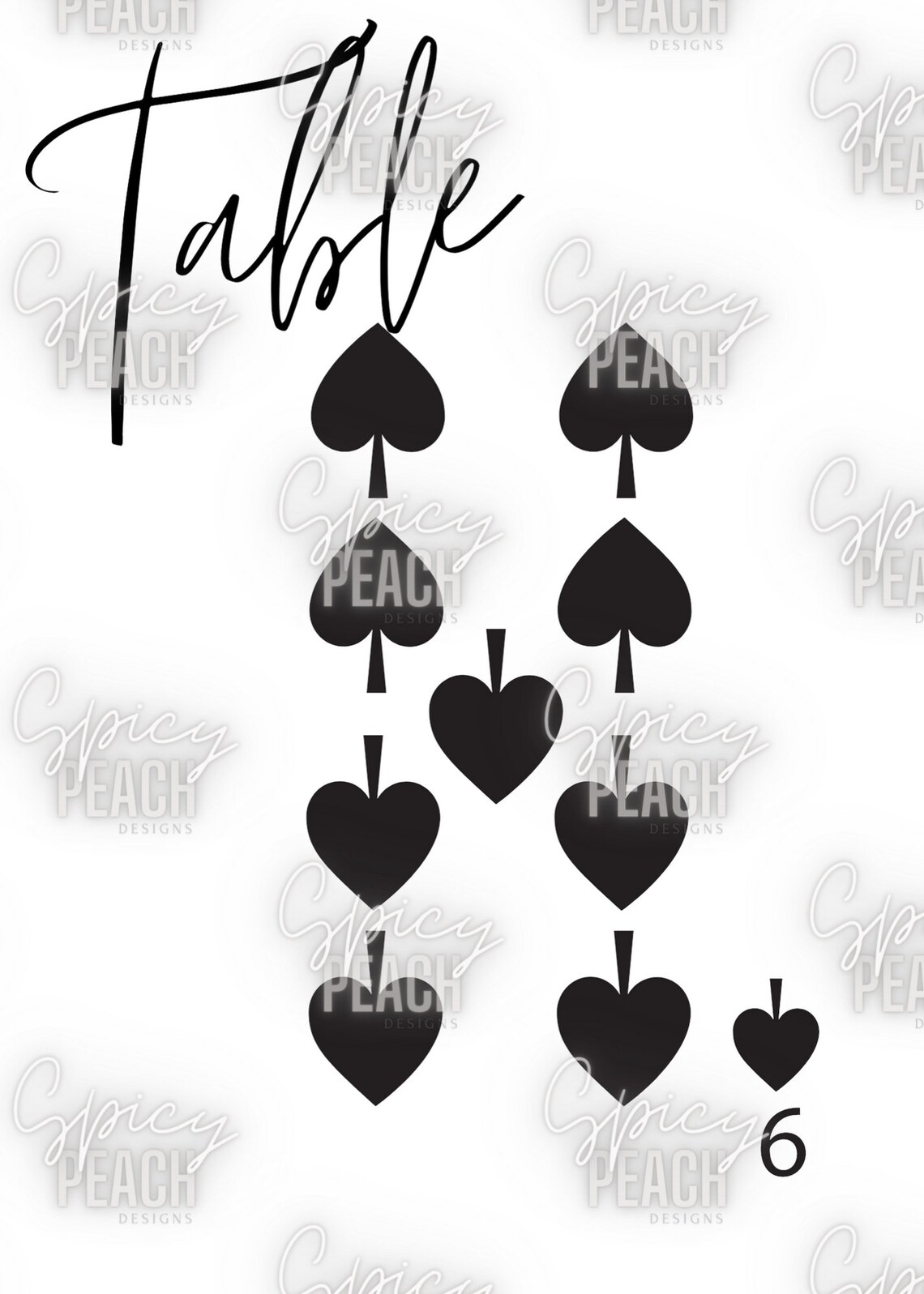 Spades Table Numbers, Casino Table Numbers, Playing Cards Table Numbers ...