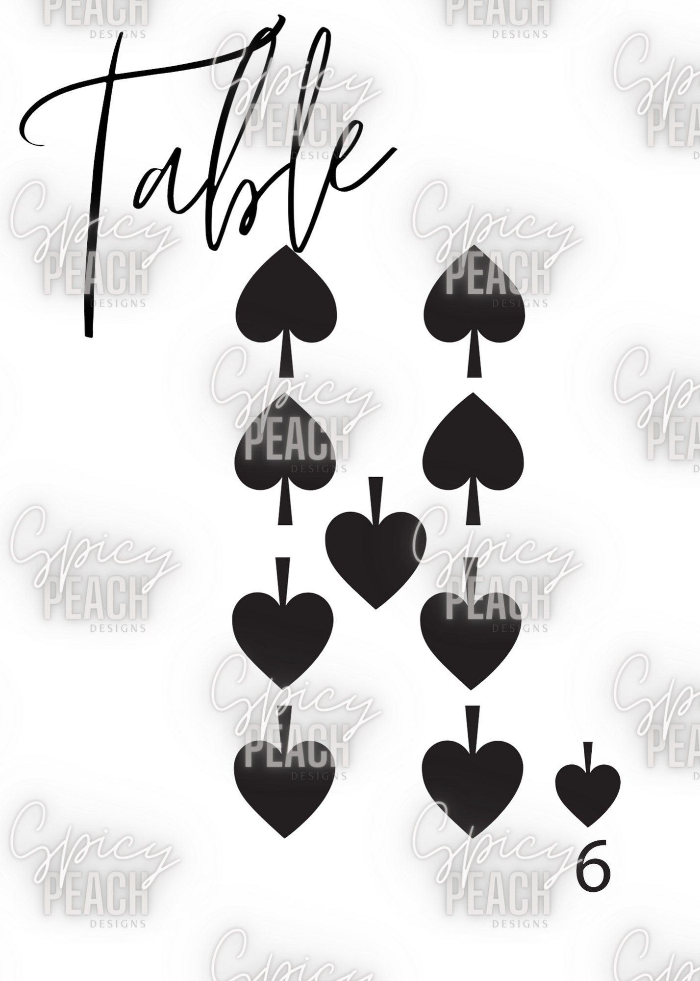 Spades Table Numbers, Casino Table Numbers, Playing Cards Table Numbers ...