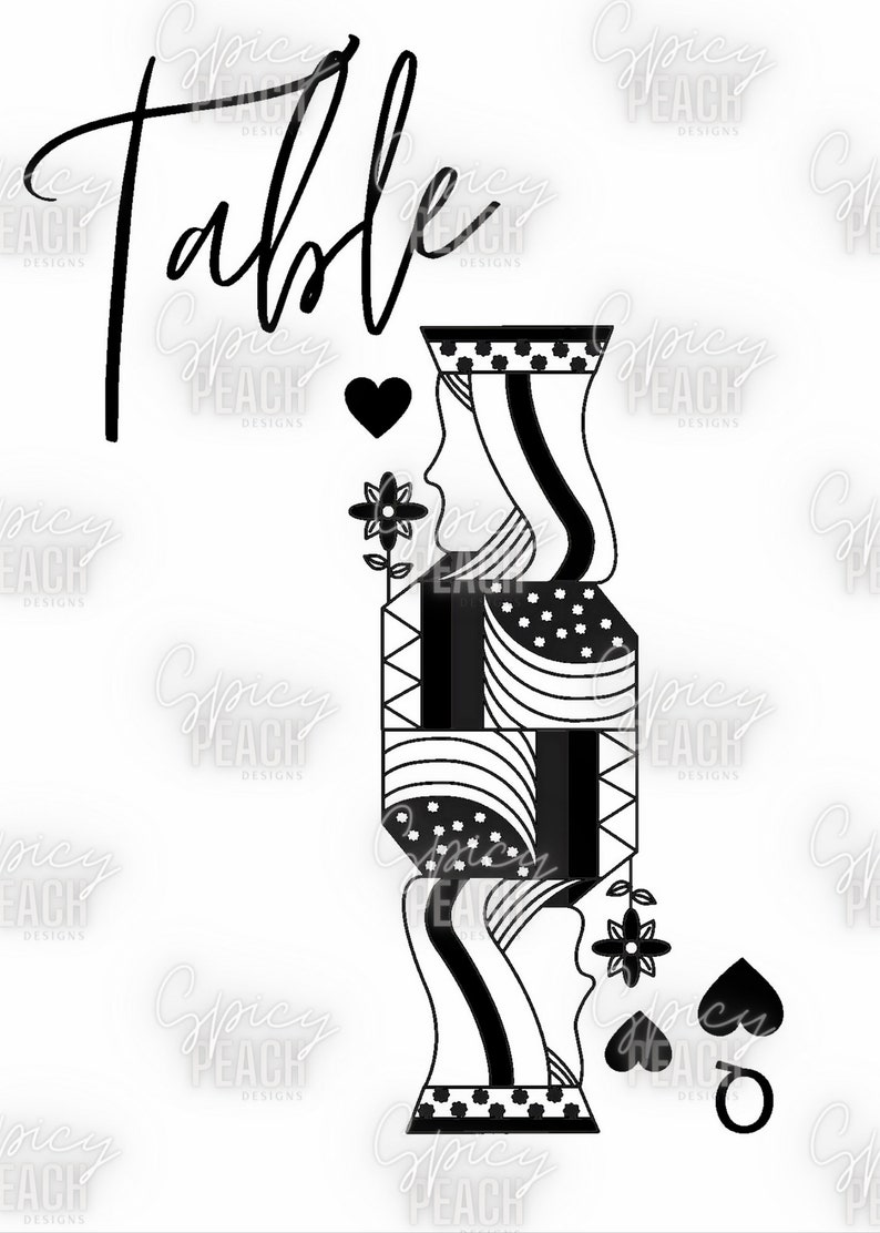 Spades Table Numbers Casino Table Numbers Playing Cards - Etsy