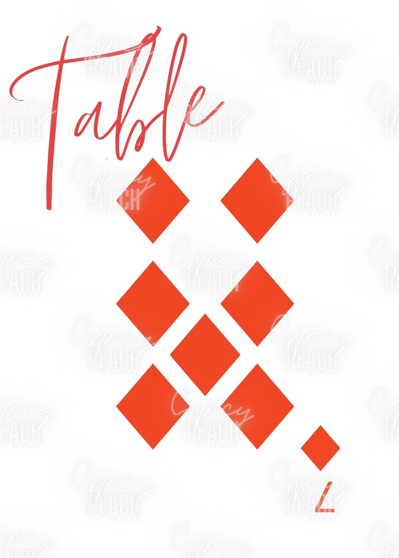 Diamond Playing Card Table Numbers: Casino Wedding, Literature-inspired ...