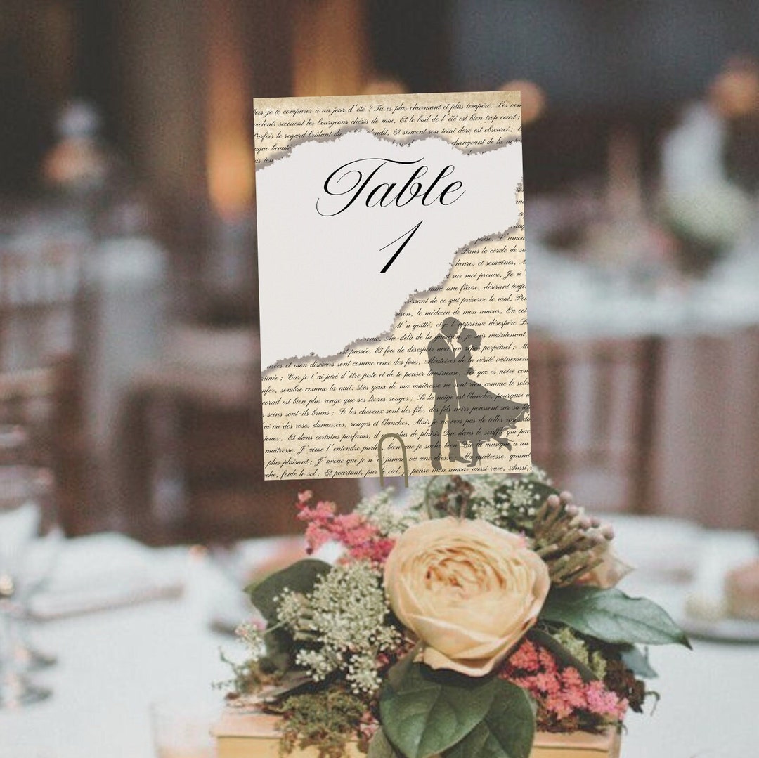Book Themed Table Numbers, Literary Wedding, Literature Inspired ...