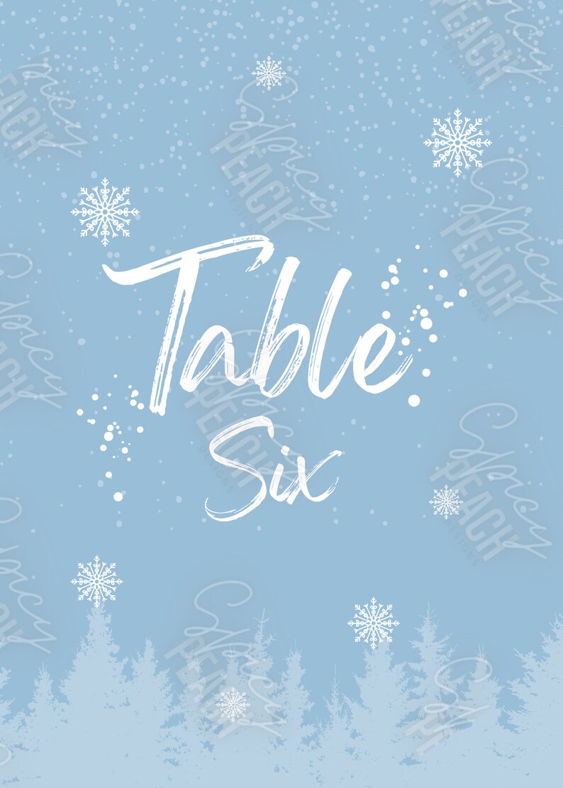 Snowflake Wedding Table Numbers, Party Table Numbers, Holiday Table ...