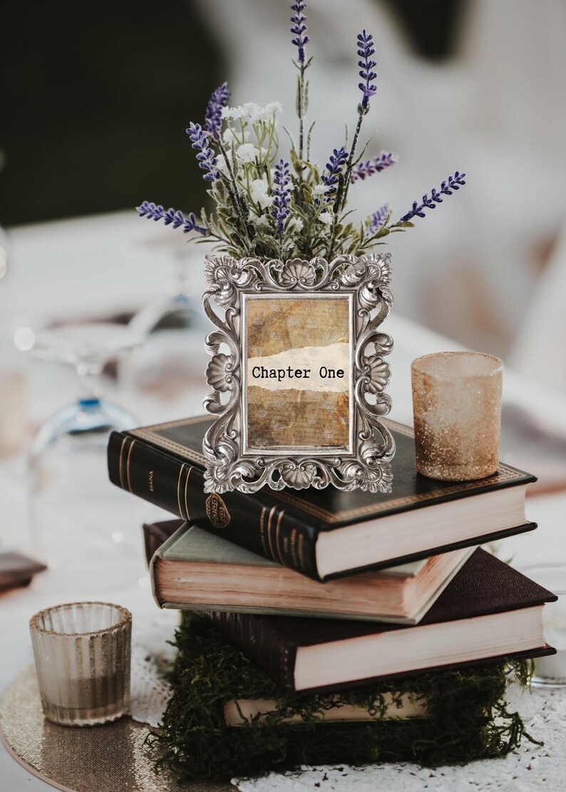 Book-themed Table Numbers, Pressed Paper, Literary Wedding, Literature ...