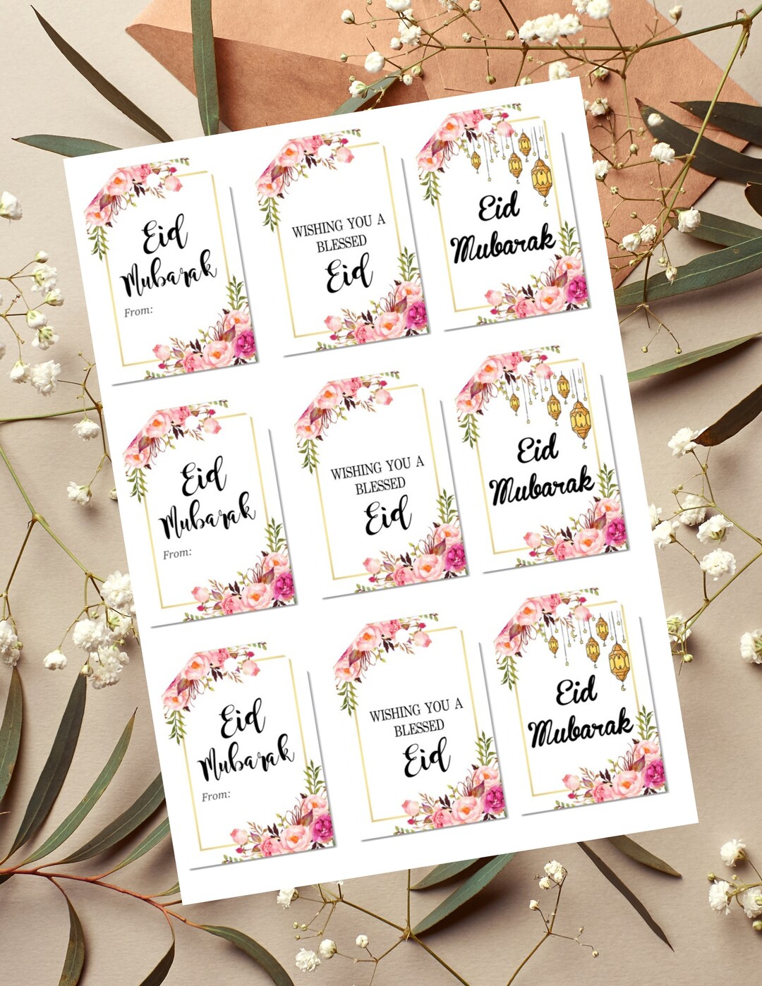 Printable Eid Mubarak Tags Eid Mubarak Stickers Eid Mubarak - Etsy