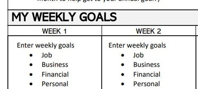 Editable | Productivity Coaching Goal Setting 4-1-1 | Real Estate Agent ...