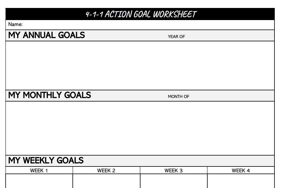Editable | Productivity Coaching Goal Setting 4-1-1 | Real Estate Agent ...