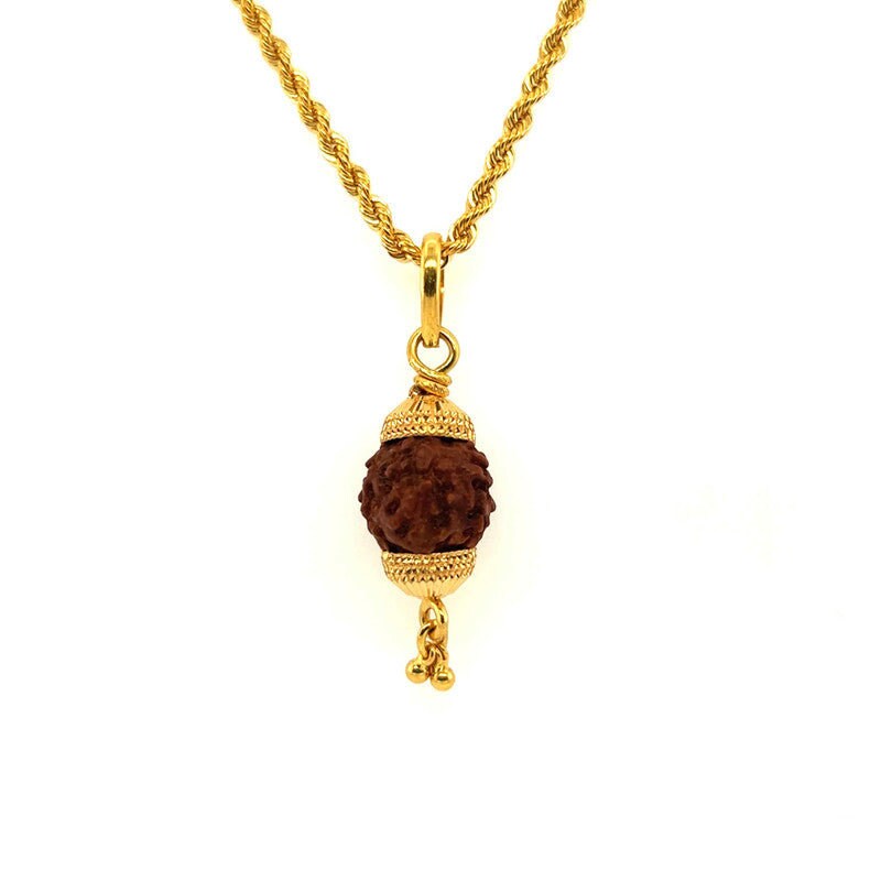 22K Gold Elegant Rudraksha Pendant - Etsy