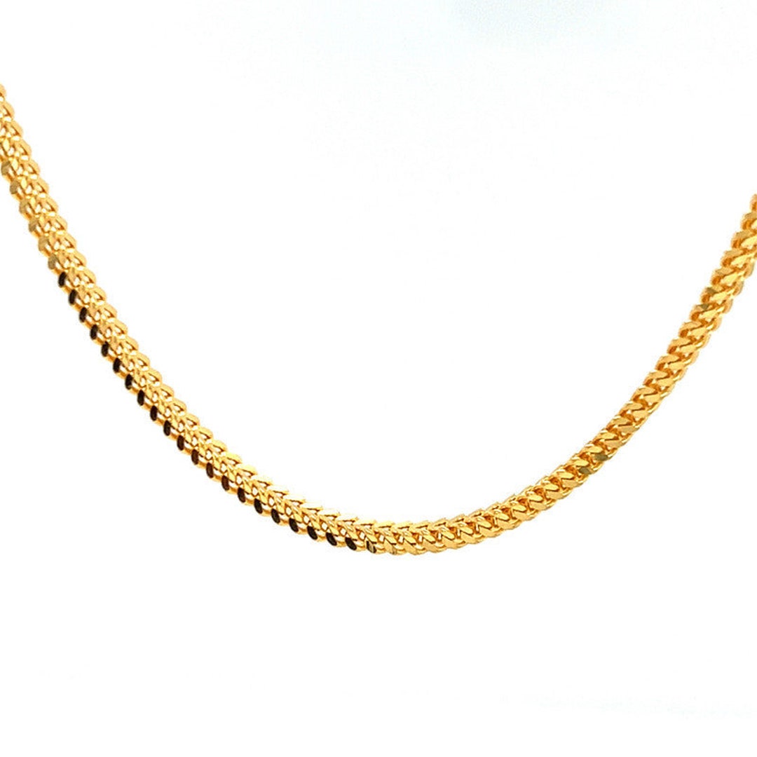 22k Gold Solid 18 Inch Foxtail Chain - Etsy