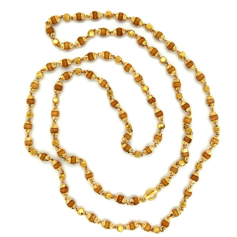 22K Gold Beaded Tulsi Mala - Etsy