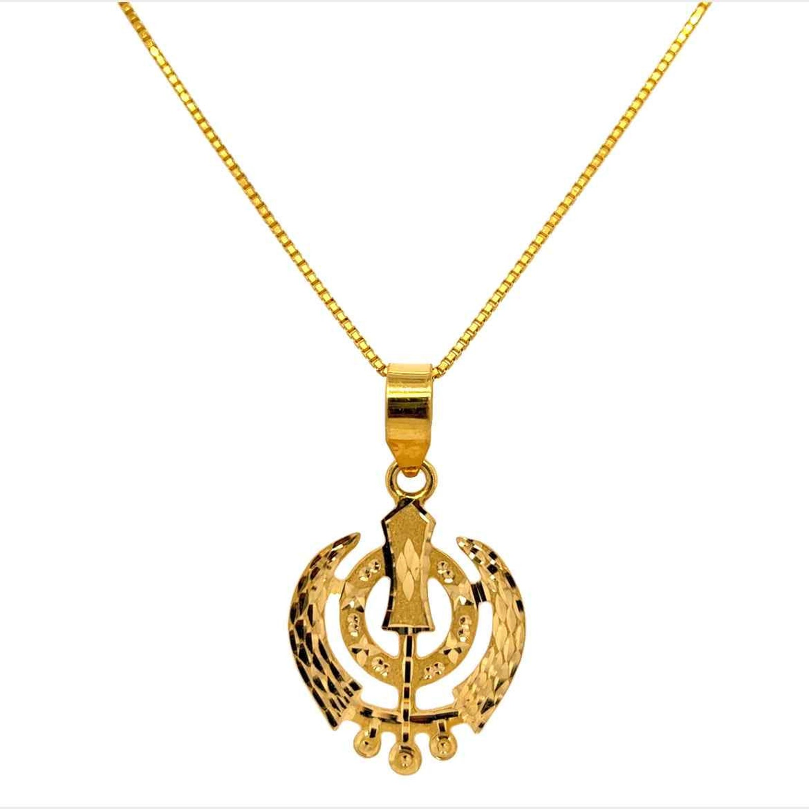 22K Gold Intricate Laser-cut Khanda Sikh Pendant - Etsy