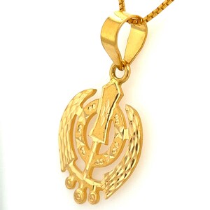 22K Gold Intricate Laser-cut Khanda Sikh Pendant - Etsy