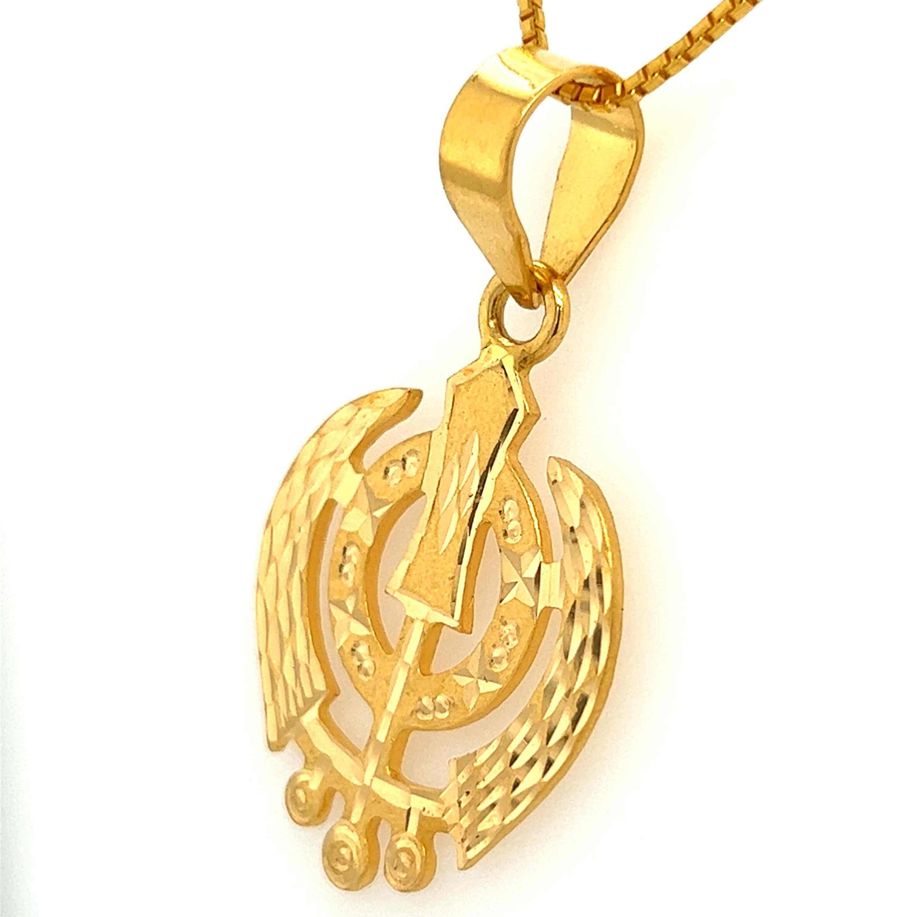 22K Gold Intricate Laser-cut Khanda Sikh Pendant - Etsy