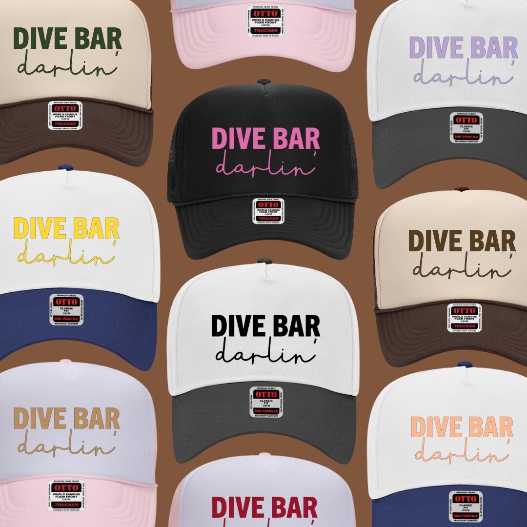 Dive Bar Darlin' Hat Cute Bar Crawl Hats Custom Dive Bar Darlin' Hats ...