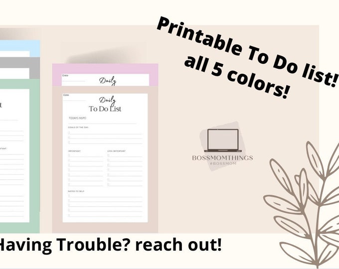 Printable to Do List Template - Etsy