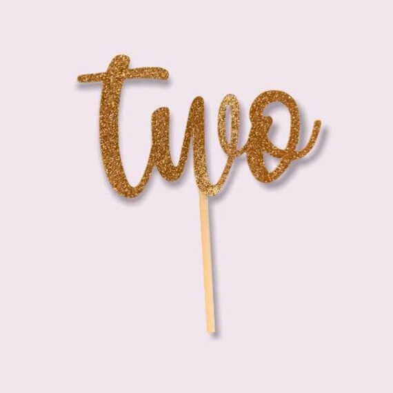 TWO Birthday Cake Topper | Etsy