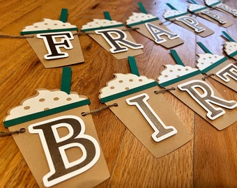 Frappy Birthday Banner Frappe Birthday Banner Coffee Theme Decoration ...