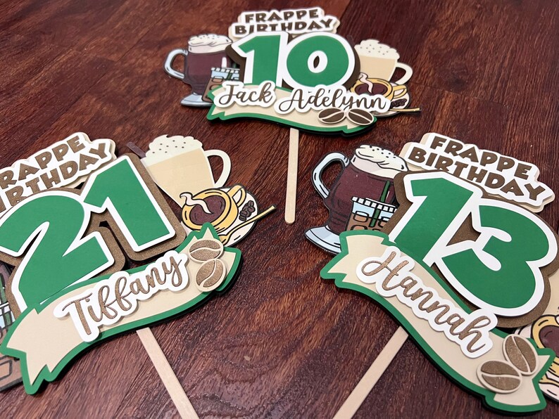 Frappe Coffee Cake Topper - Etsy