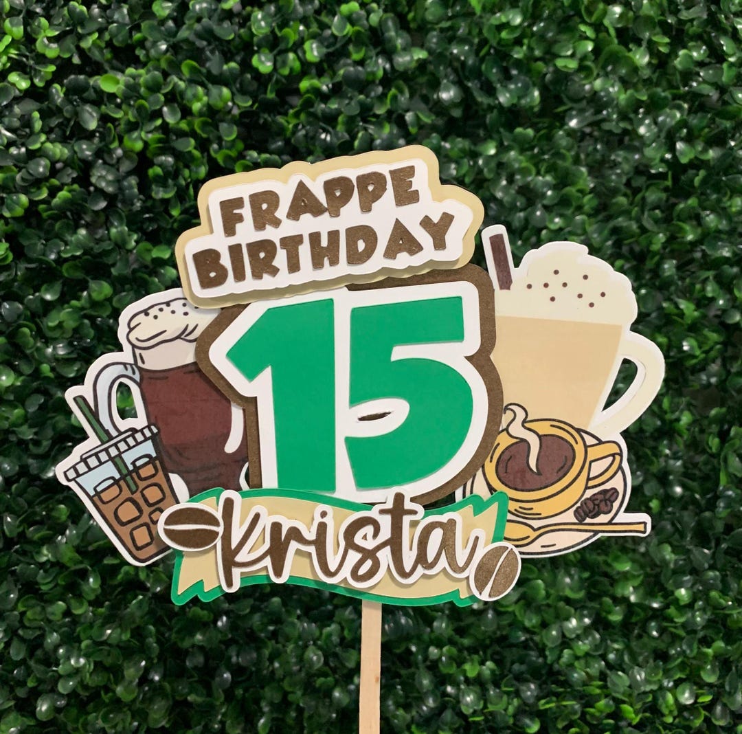 Frappe Coffee Cake Topper - Etsy