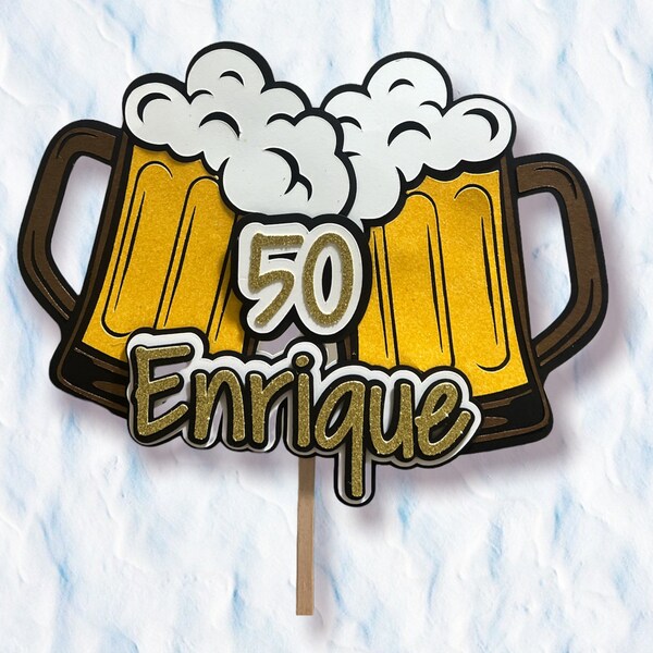 Beer Cake Topper - Etsy