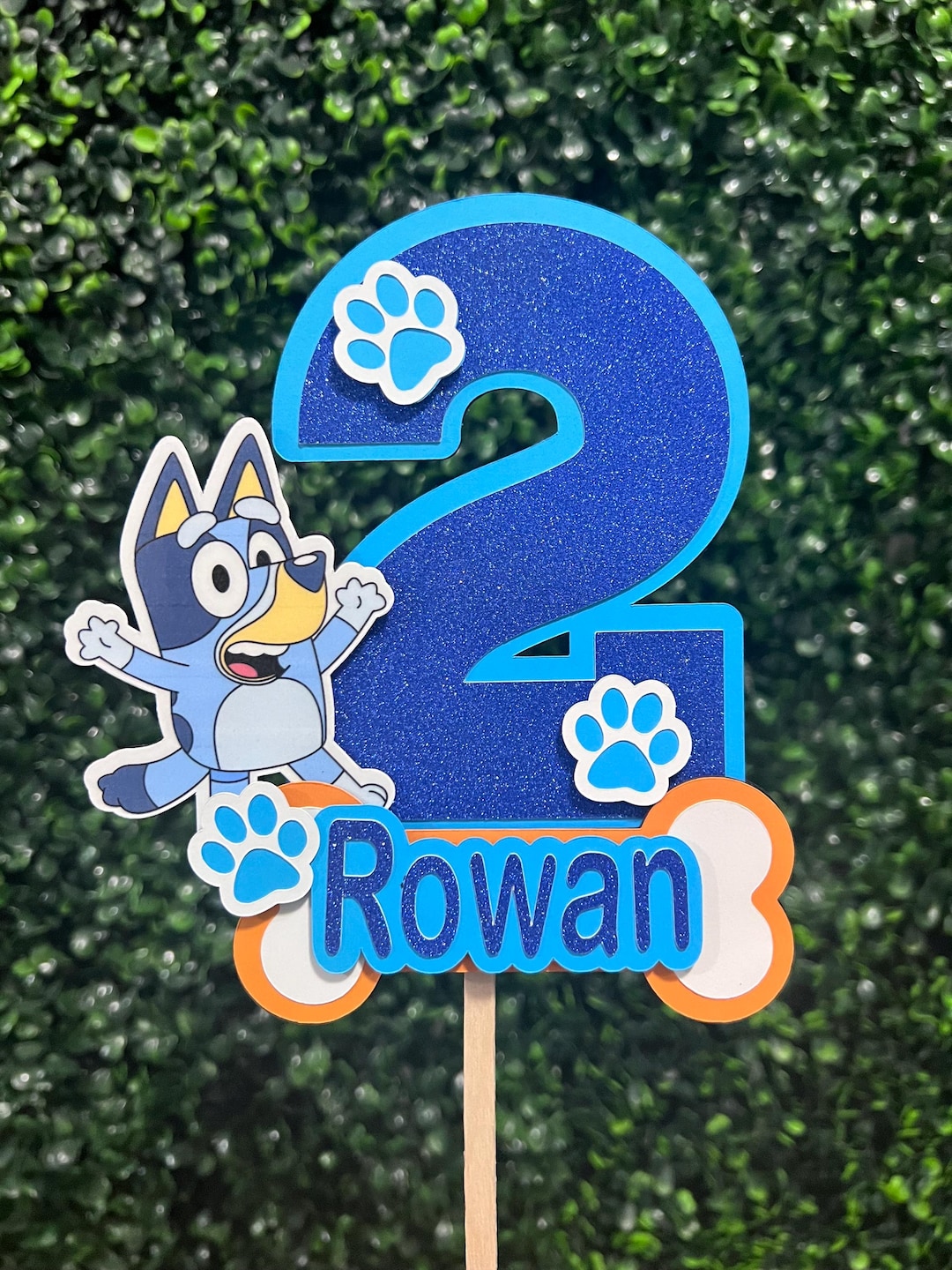 Blue Dog Glitter Cake Topper: Cartoon Birthday Party Decorations - Etsy