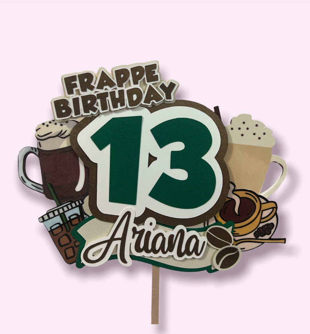 Topper de pastel de café frappé - Etsy México