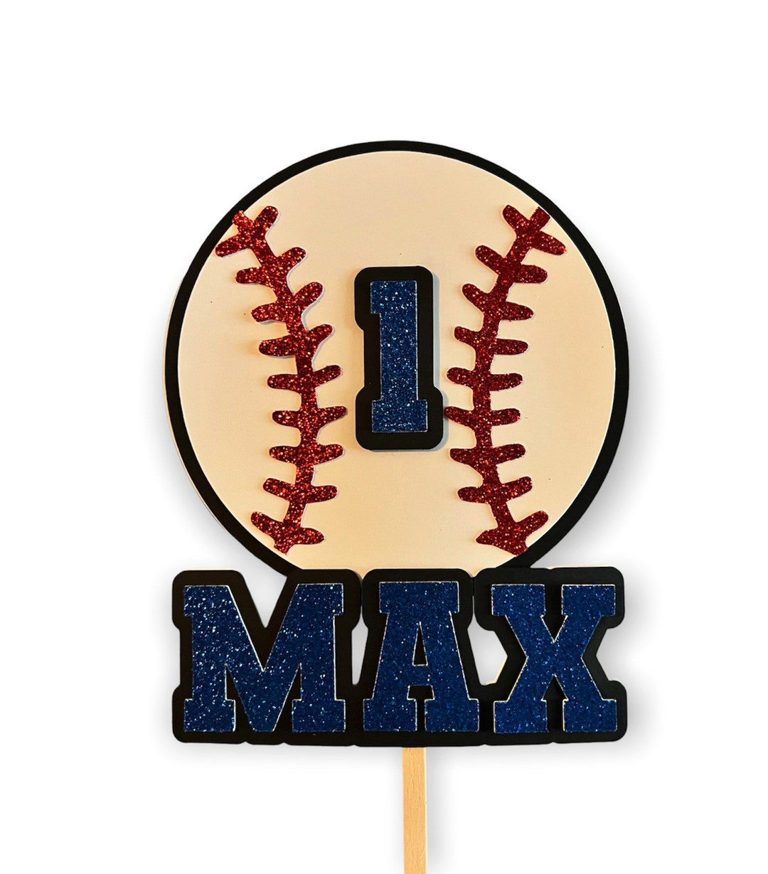Baseball ONE Cake Topper: Glitter First Birthday Party Decor - Etsy