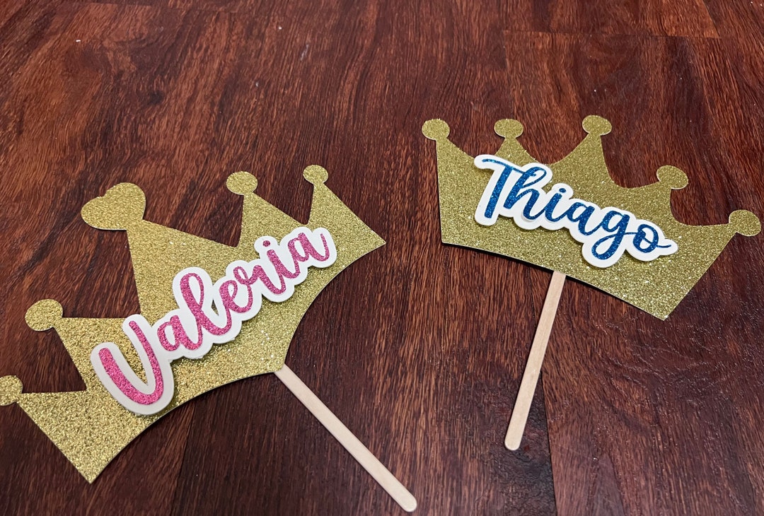 Princess/ Prince Crown Cake Topper - Etsy