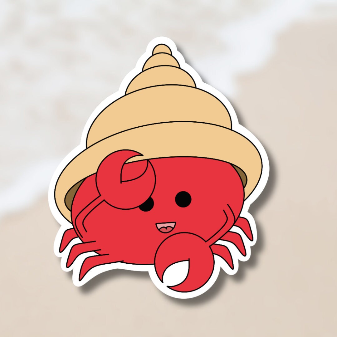 Cute Hermit Crab Sticker Cute Crab Ocean Friends Mermaid Friends ...
