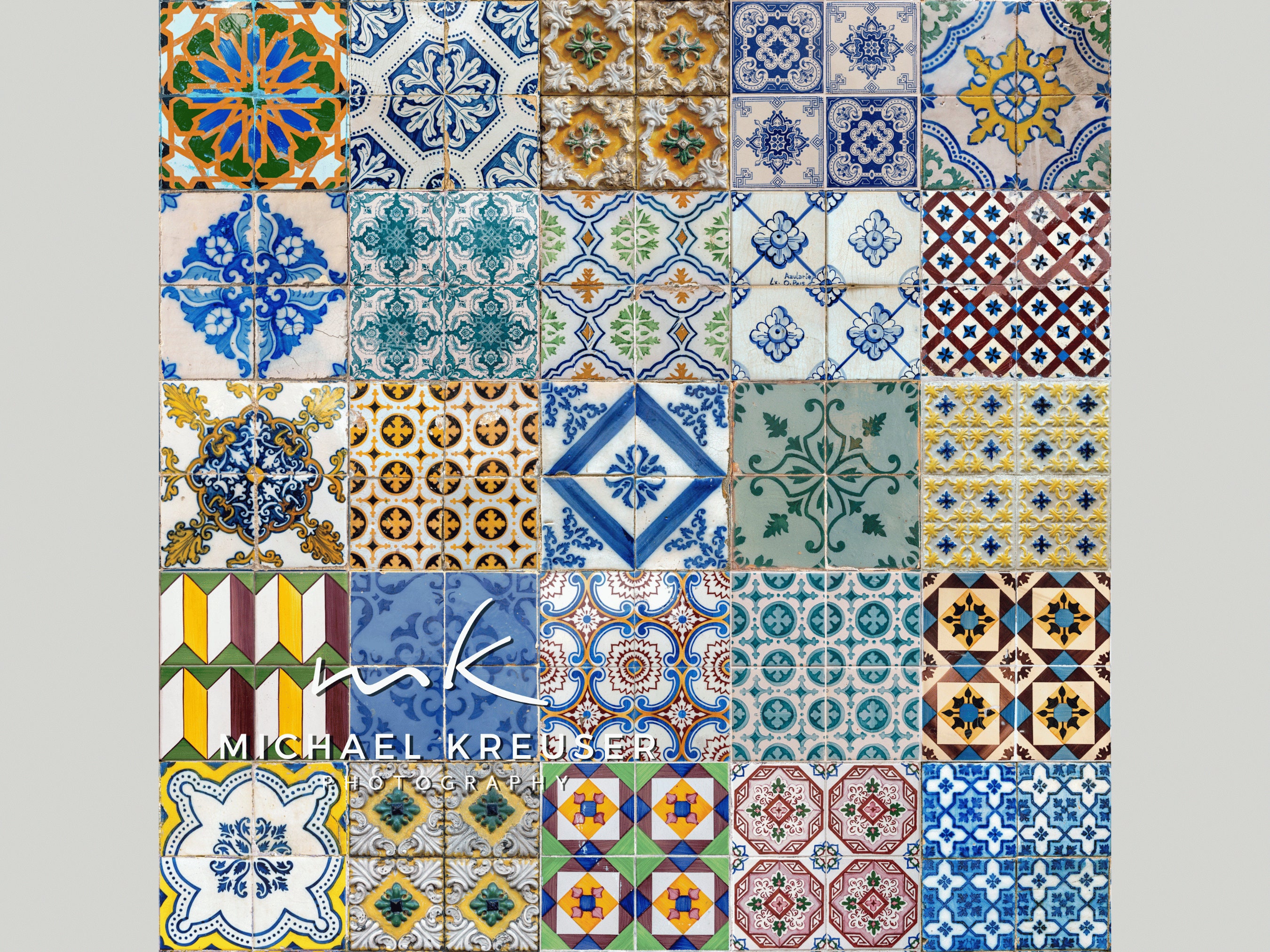 Azulejo Tile Collage From Portugal Collage of Tiles Wall Art Unique ...