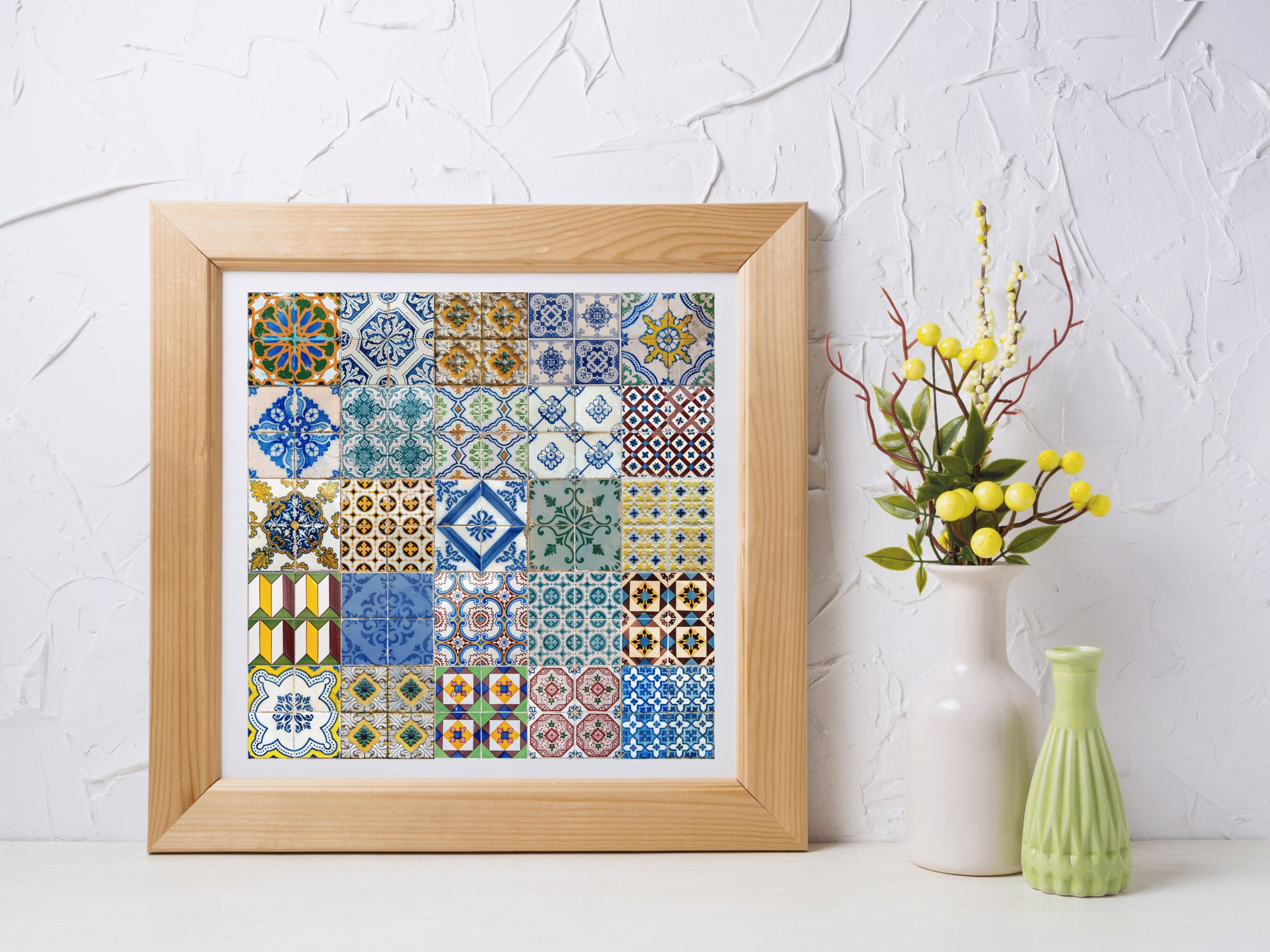 Azulejo Tile Collage From Portugal Collage of Tiles Wall Art Unique ...