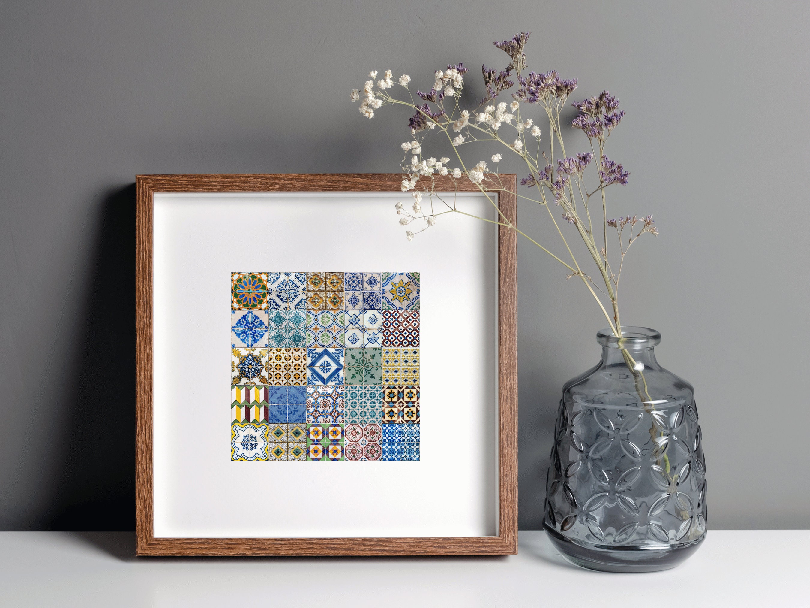 Azulejo Tile Collage From Portugal Collage of Tiles Wall Art Unique ...