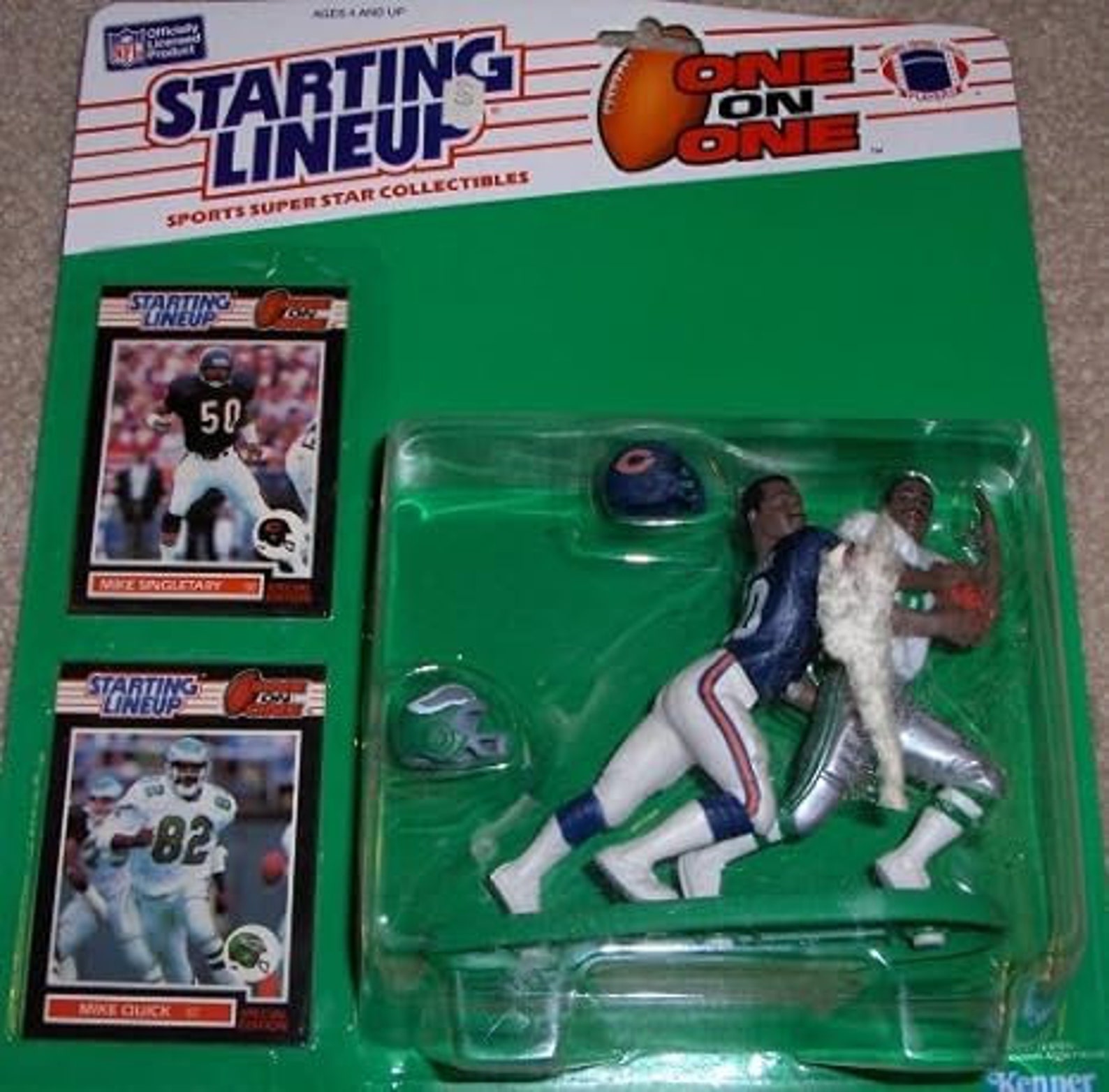 One on One: Mike Singletary and Mike Quick NFL Starting Lineup - Etsy