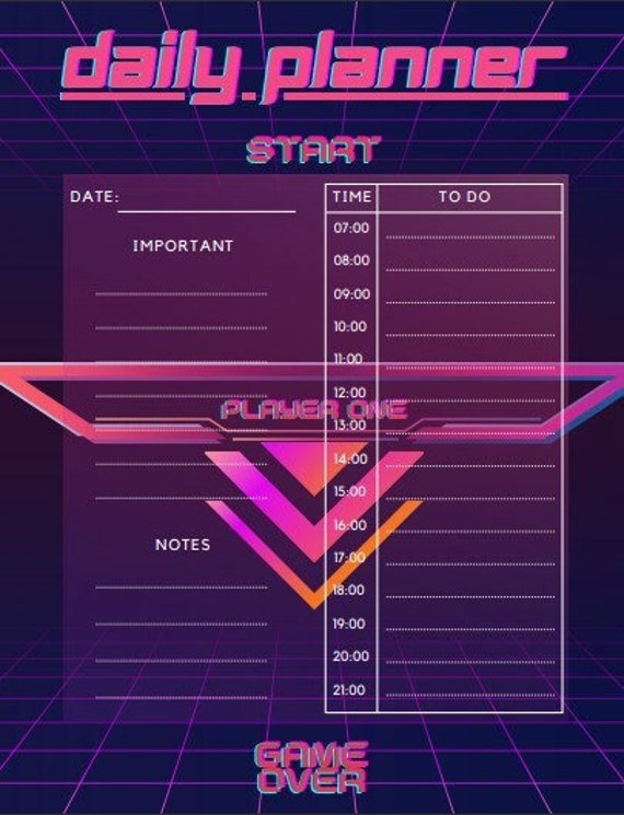 Retro Gaming Daily Planner | Etsy