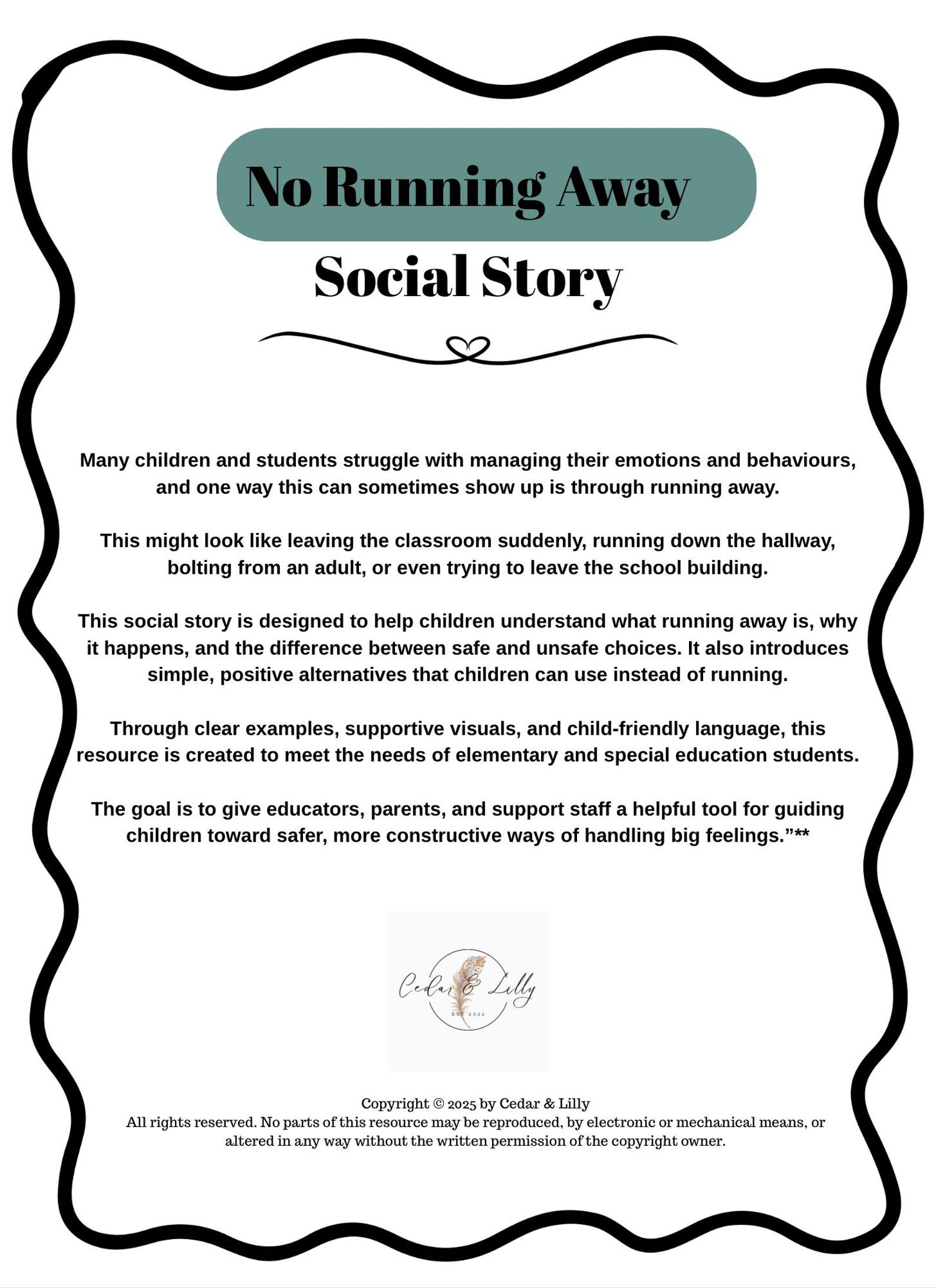 No Running Away – Social Story for Autistic & Neurodivergent Kids - Etsy