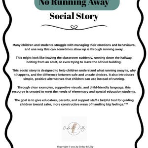 No Running Away – Social Story for Autistic & Neurodivergent Kids - Etsy