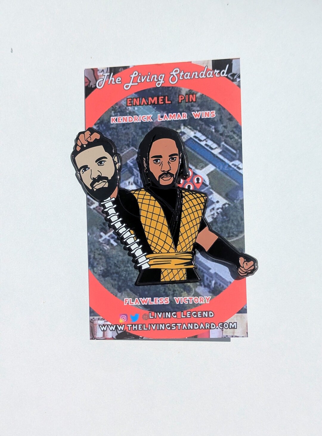 Kendrick Lamar Vs. Drake Flawless Victory 2nd Edition Enamel Pin Lapel ...