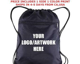 Personalized Logo Drawstring Backpack - Etsy
