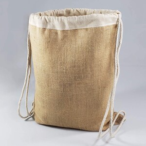 TBF 6 Pack Jute Burlap Drawstring Backpack Bags, Blank Cinch Packs ...